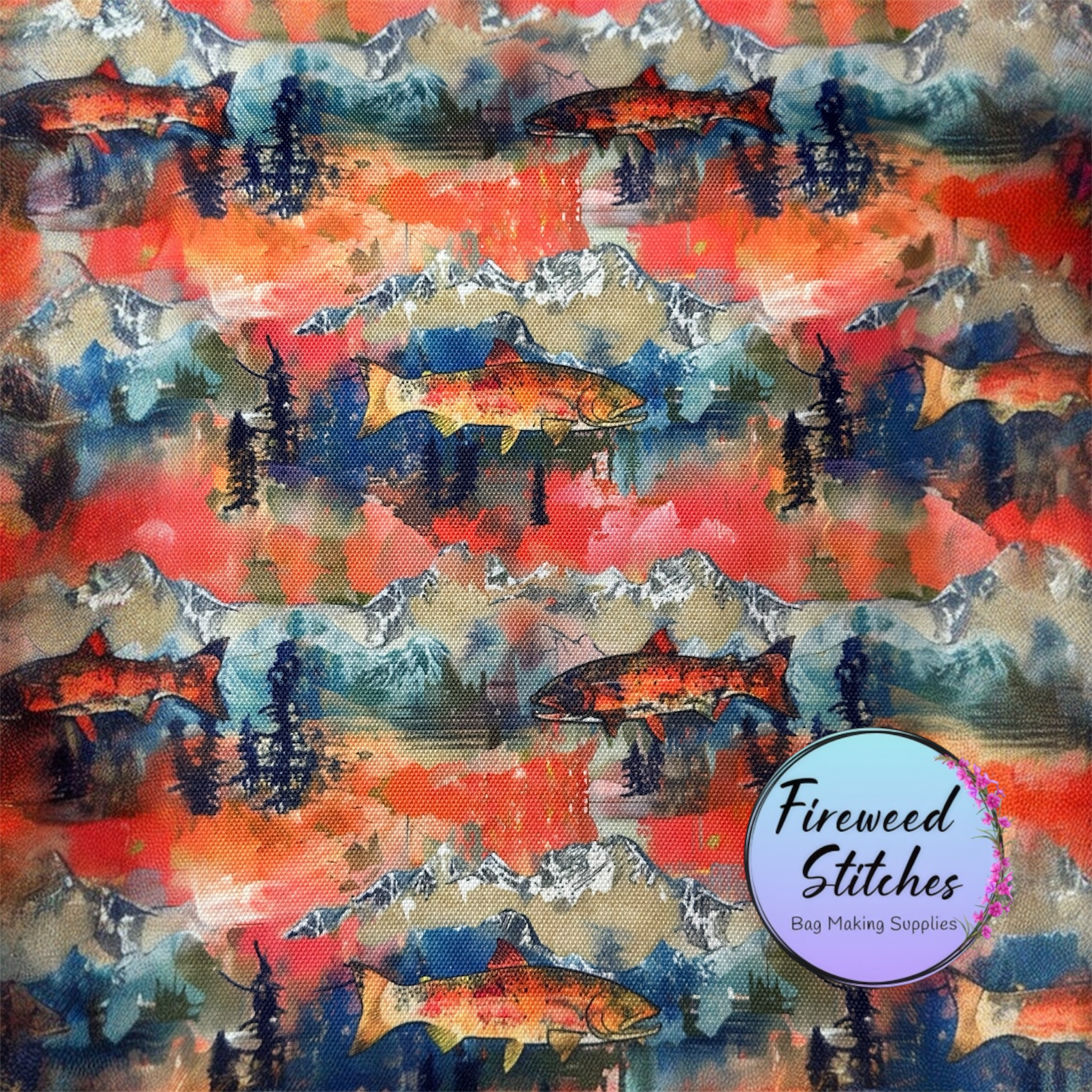 Fish Waterproof Canvas – Fireweed Stitches